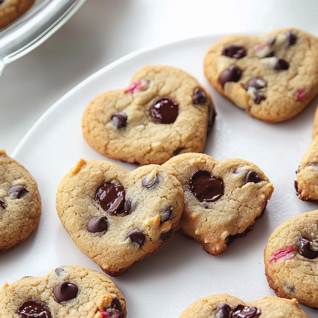 Heart-Shaped Chocolate Chip Cookies