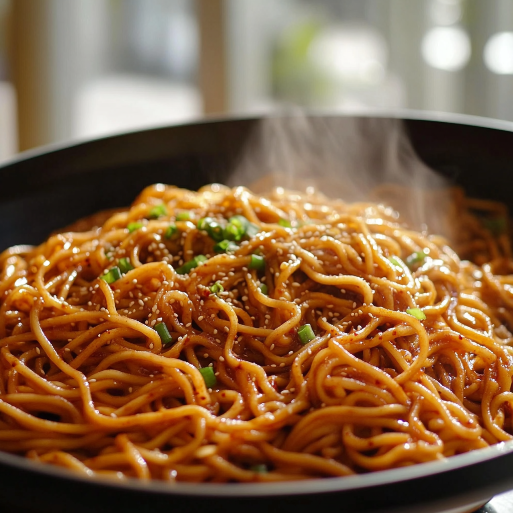 Korean Style Spicy Garlic Noodles