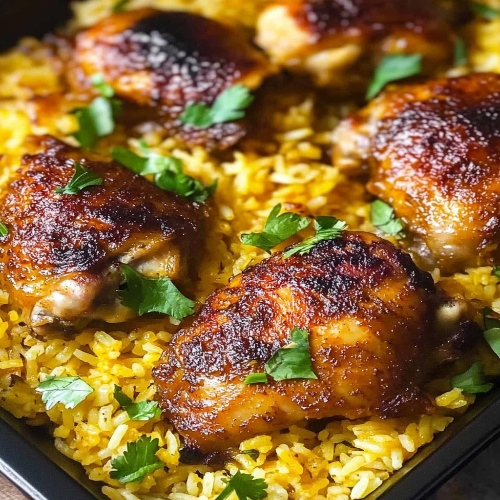 Baked Chicken Legs and Rice
