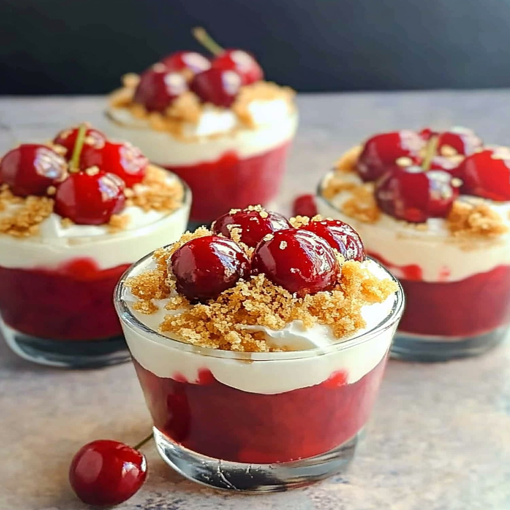 No-Bake Cheesecake Parfait with Cherry Pie Filling