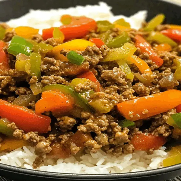 30-Minute Ground Beef and Peppers Recipe