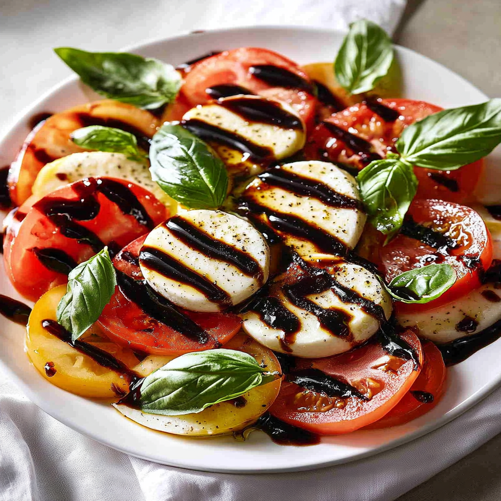 Classic Caprese Salad with Fresh Basil and Balsamic Glaze
