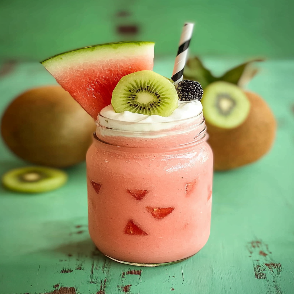 Watermelon Smoothie with Kiwi Kick