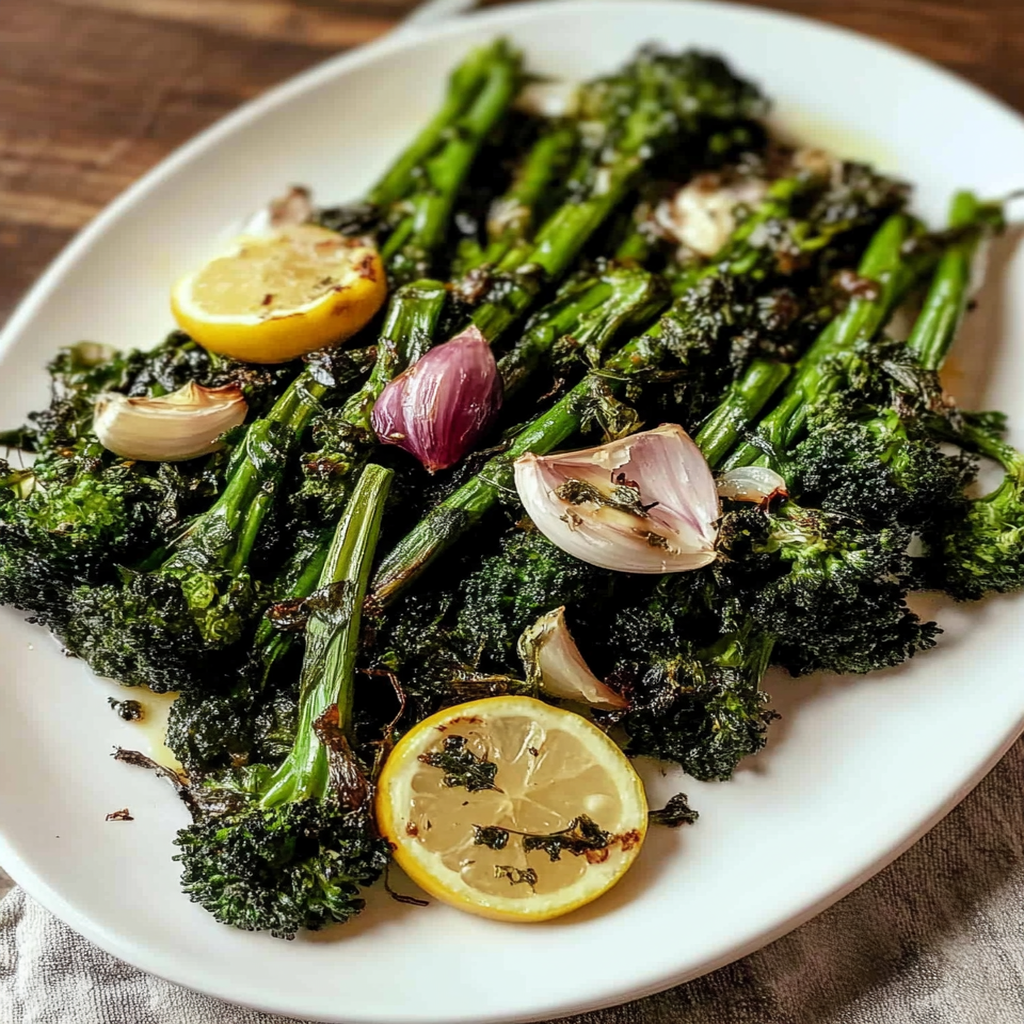 Charred Broccolini with Roasted Garlic