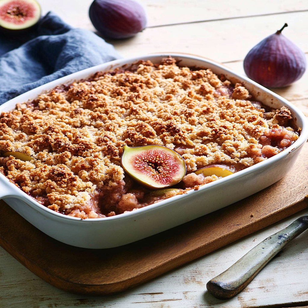 Warm Fig and Apple Crumble