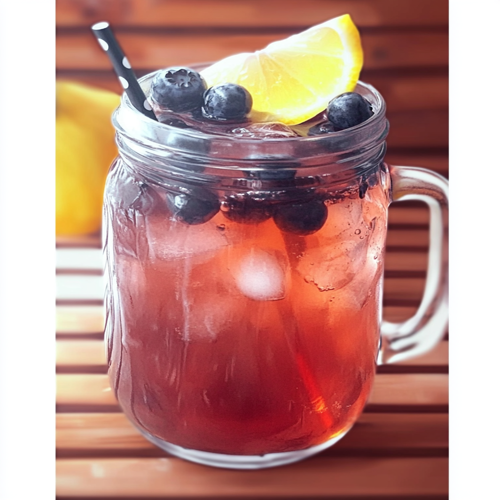 Herbal Iced Tea Infusion with Huckleberries
