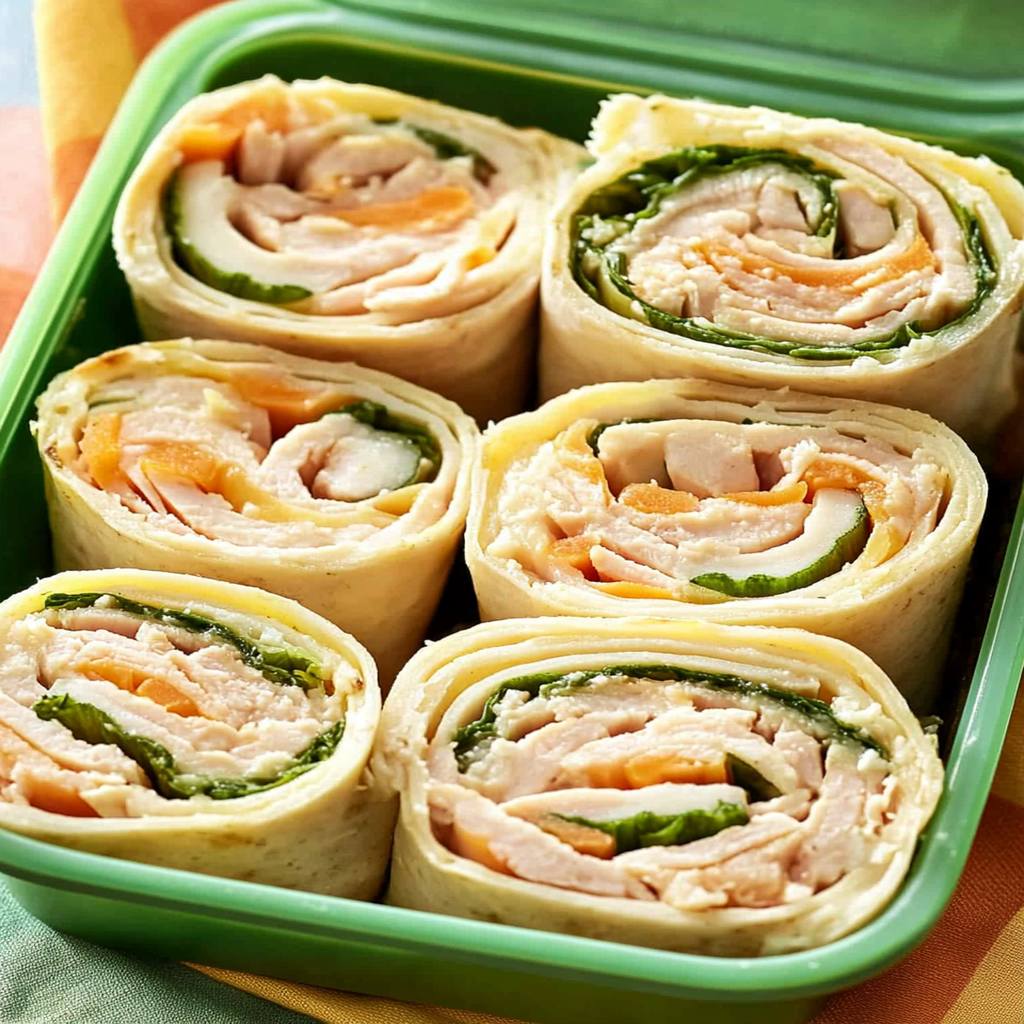 Turkey and Cheese Pinwheels for Lunch Boxes