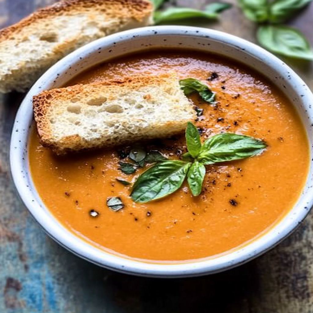 6 Ingredient Creamy Roasted Tomato Soup