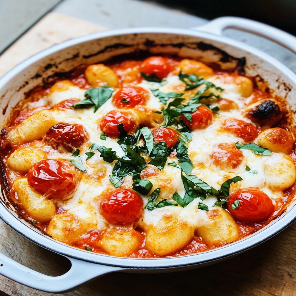 Cheesy Baked Gnocchi with Cherry Tomatoes