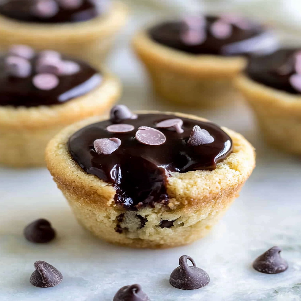 Chocolate Chip Cookie Cups with Ganache