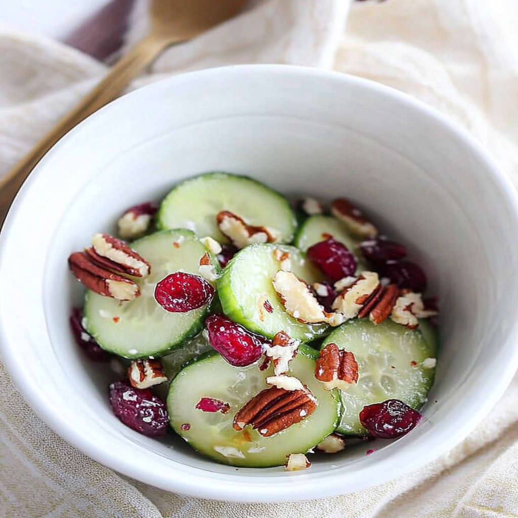 Cucumber Salad with Cranberries and Pecans