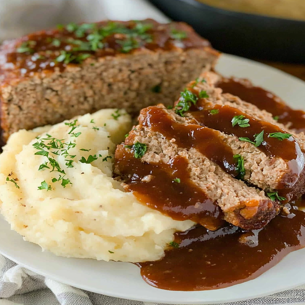 Classic Meatloaf with Mashed Potatoes