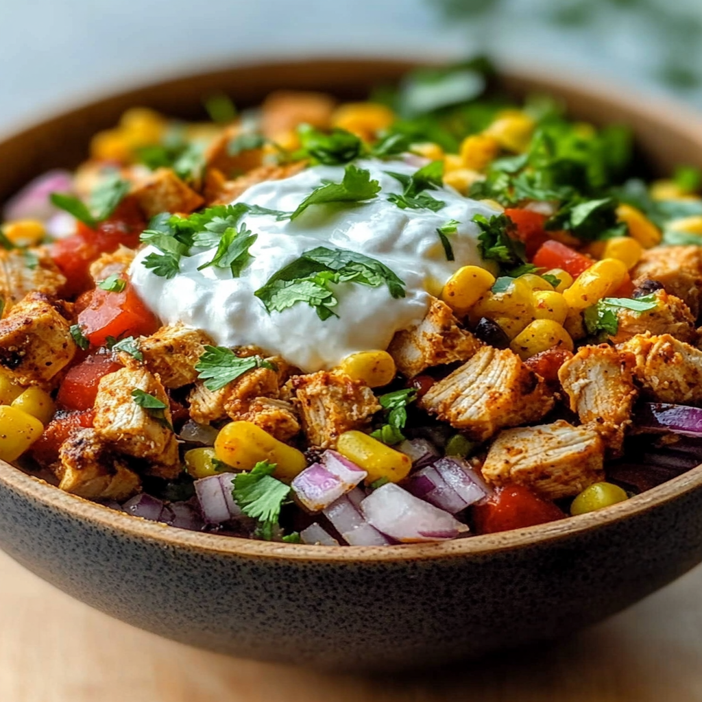 Easy Zesty Southwest Chicken Salad Bowl