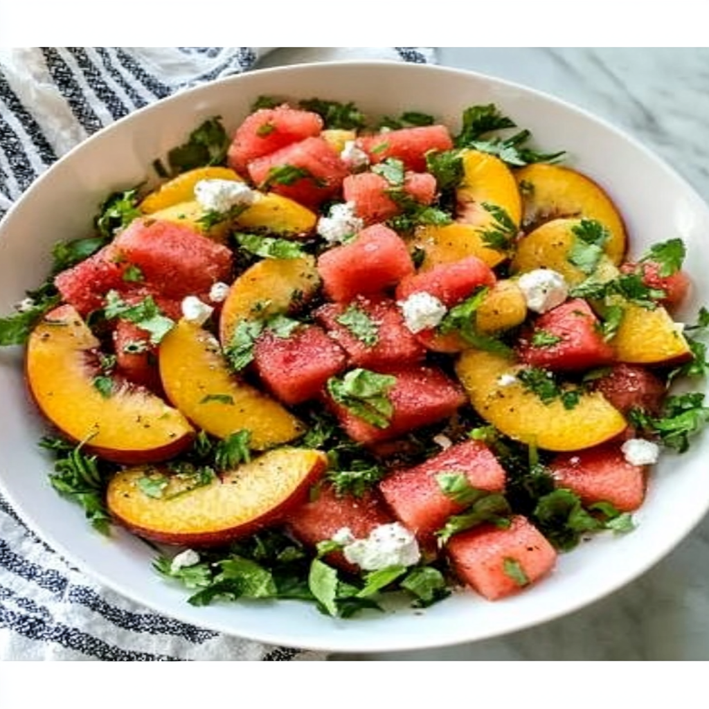 Peach Watermelon Salad That Tastes Like Summer