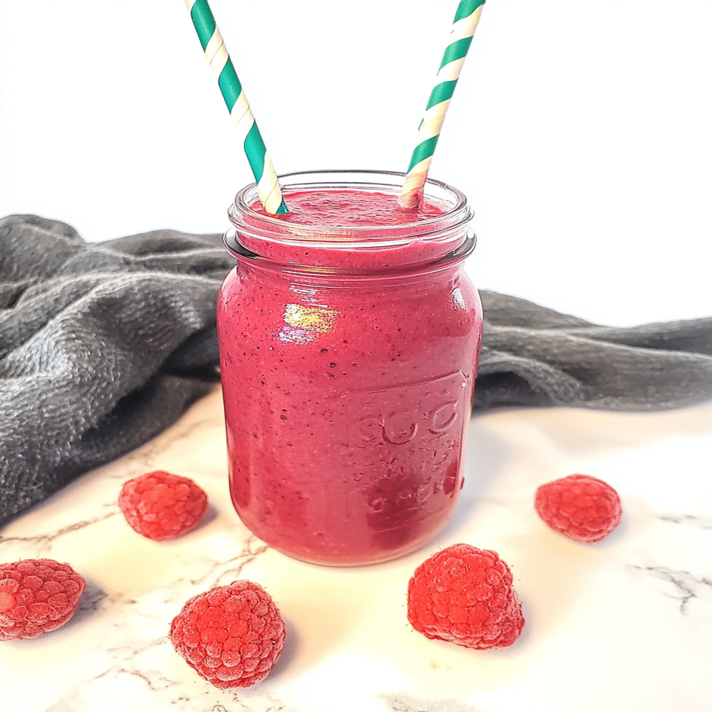 Spirulina Pomegranate Raspberry Smoothie