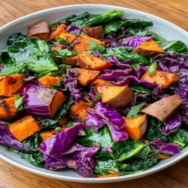 Winter Cabbage & Spinach Sweet Potato Bowl