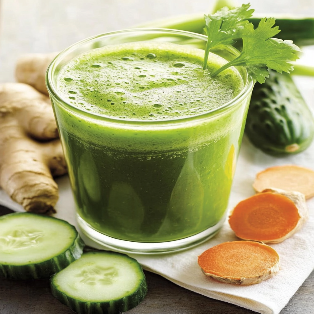 Winter Green Juice with Cucumber and Ginger