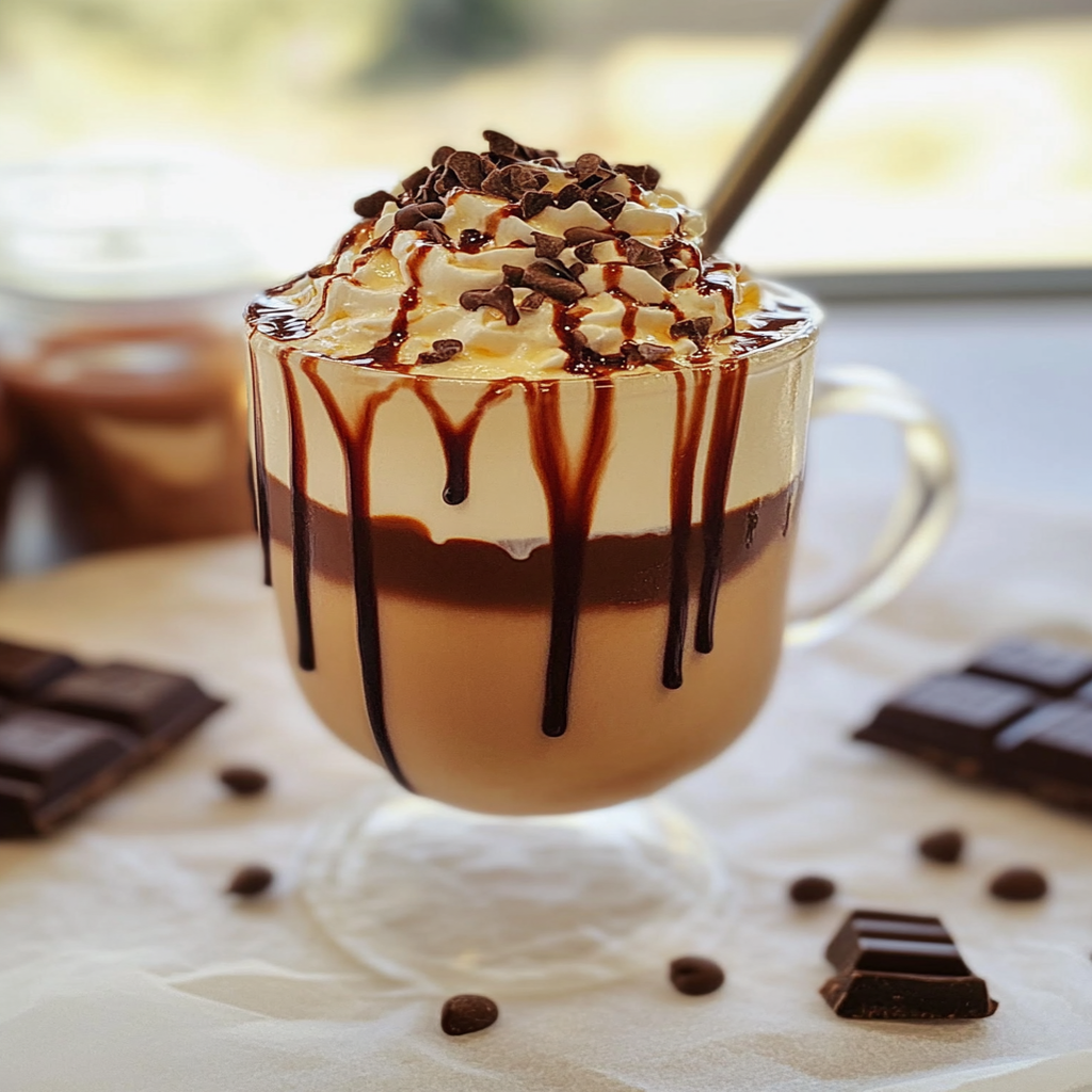 Coffee with Chocolate Drizzle