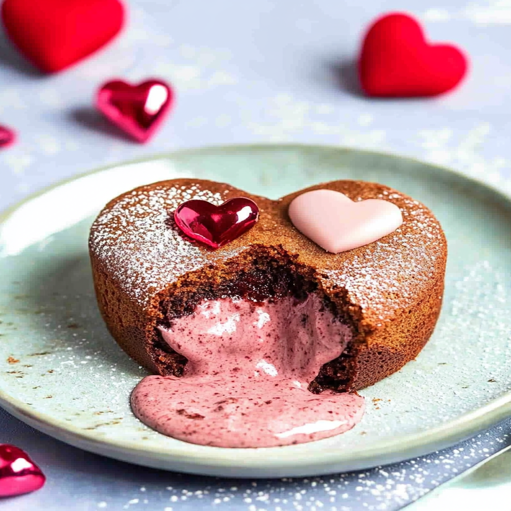 Heart Lava Cake with Pink Ruby Chocolate